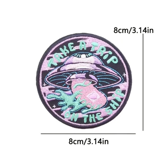 Accessories | New Y2k Colorful Shroom Ufo Graphic Diy Ironon Appliqu ...